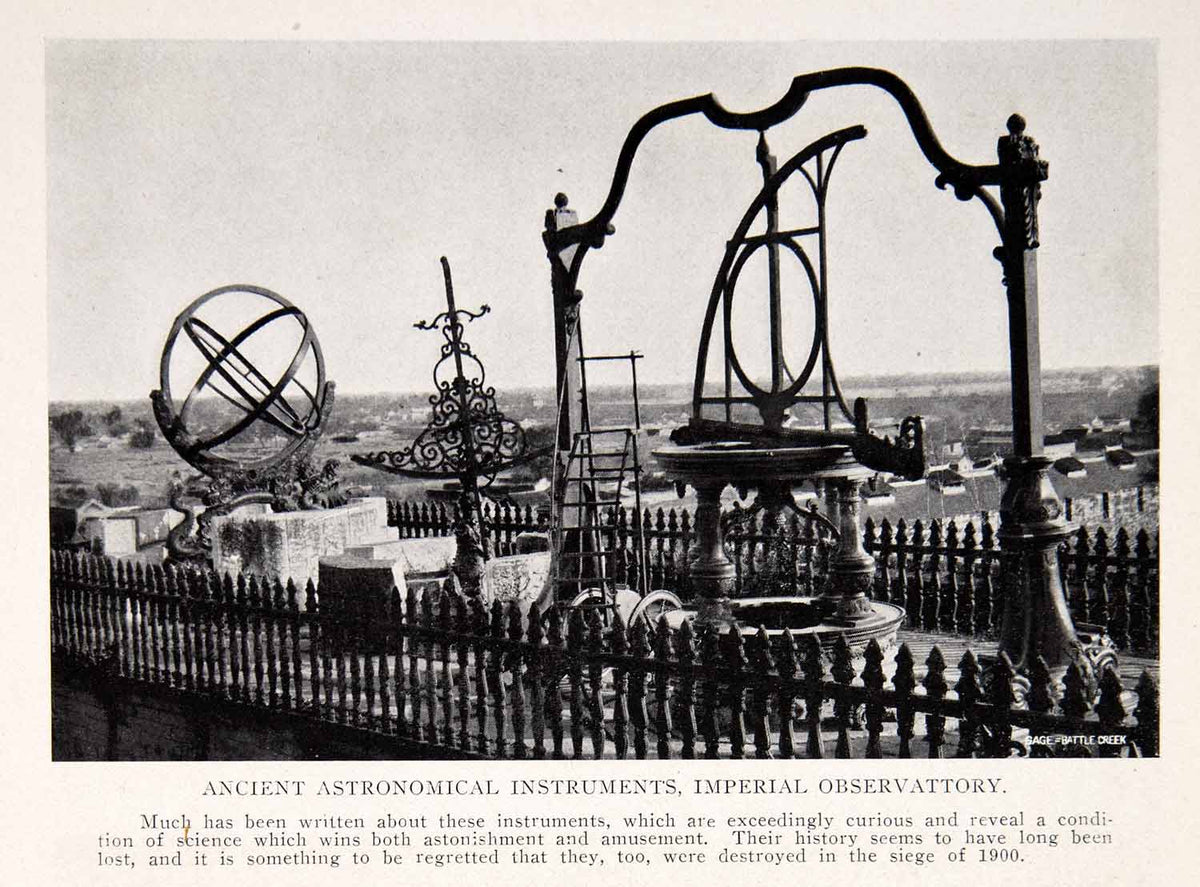 1910 Print Ancient Astronomical Instruments Imperial Observatory Bronz ...