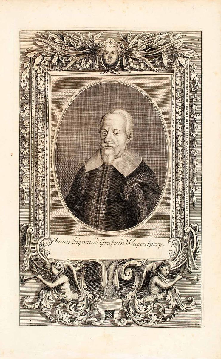 1722 Copper Engraving Count Hanns Sigmund Graf von Wagensperg Portrait – Period Paper Historic ...