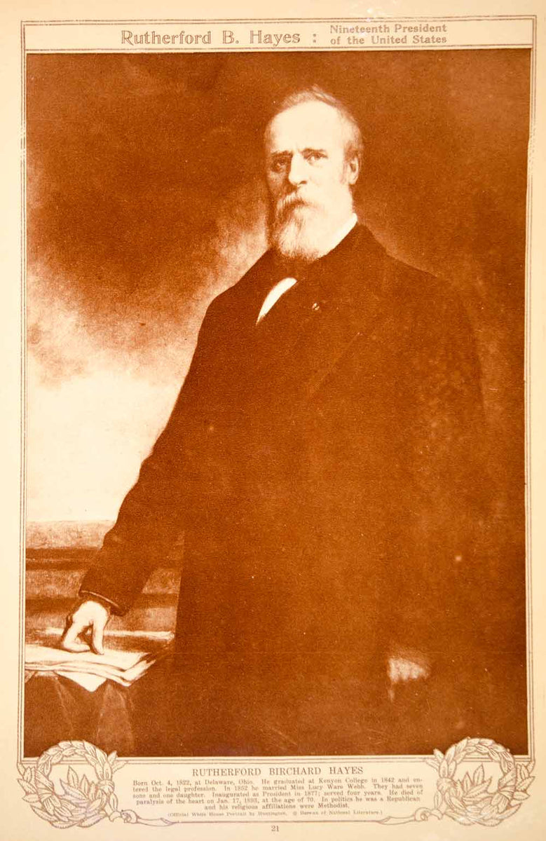1923 Rotogravure Rutherford Birchard Hayes President Portrait Daniel H ...