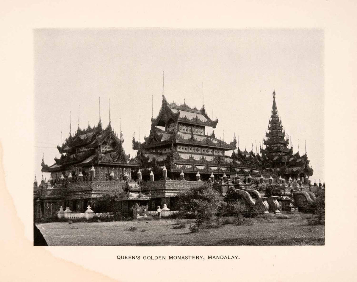 1899 Halftone Print Shwenandaw Kyaung Temple Mya Nan San Kyaw King Min – Period Paper Historic ...