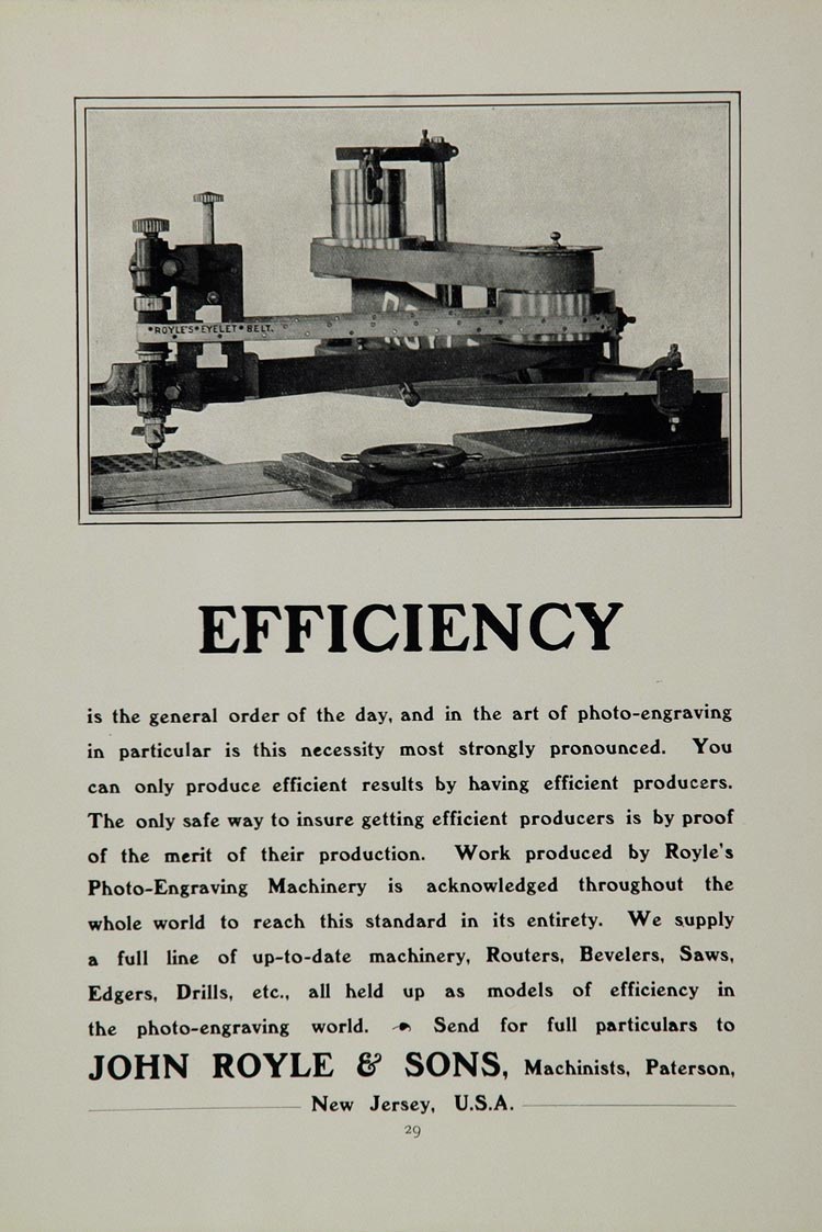 1905 Ad John Royle & Sons Royle's Eyelet Belt Printing - ORIGINAL 1905 ...