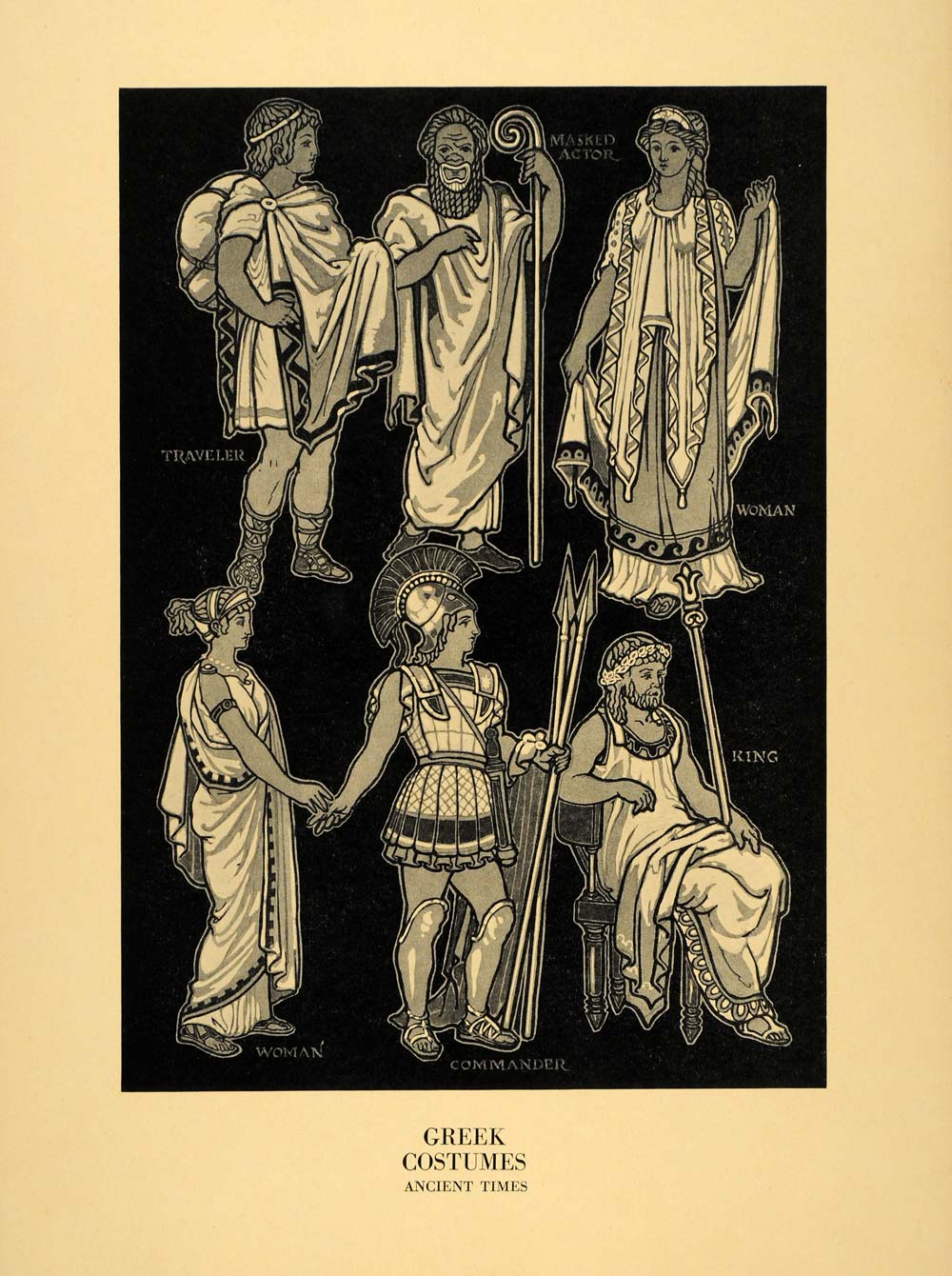 1929 Print Greek Costume Actor King Woman Commander - ORIGINAL HISTORI ...