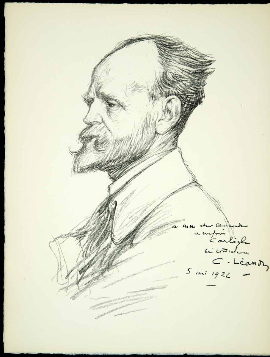 1928 Print Carlegle Portrait Charles Emile Egli Artist Lucien Leandre ...