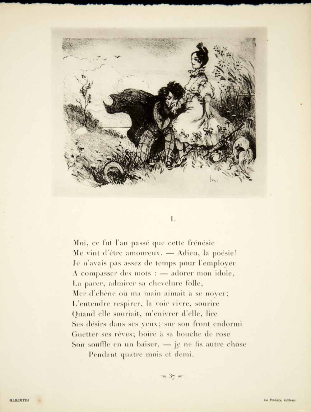 1930 Heliogravure Louis Morin Albertus Theophile Gautier Poem Book ADL ...