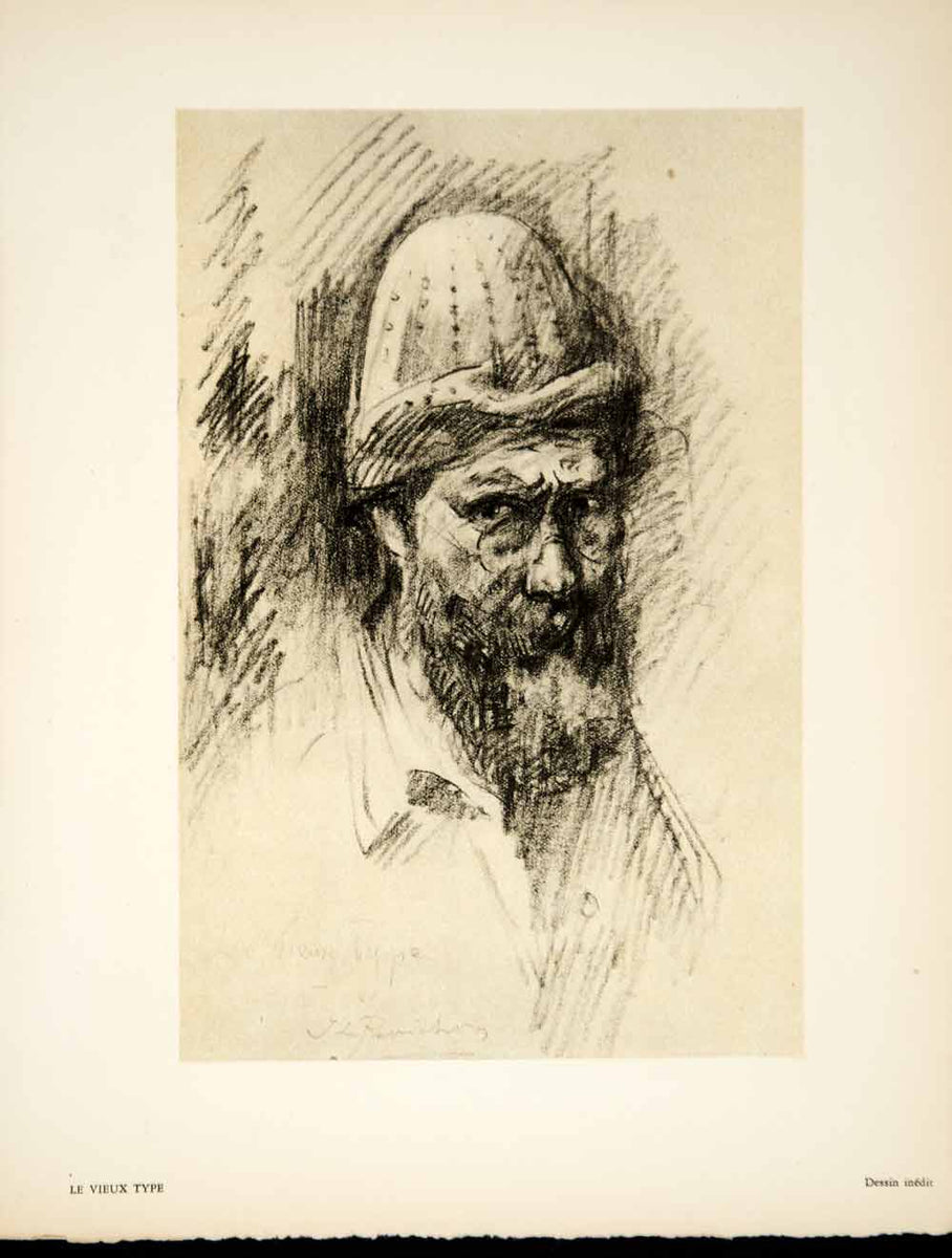 1933 Heliogravure Jules-Leon Perrichon Le Vieux Type Portrait Old Man ...