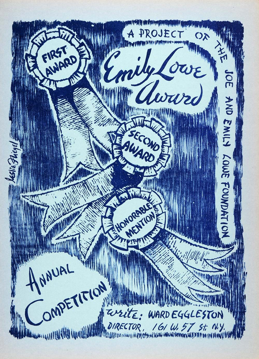 1952 Original Lithograph Emily Lowe Award Ward Eggleston Leslie Fliege ...