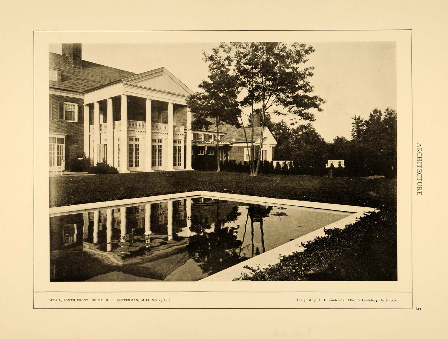 1915 Print Albro Lindeberg Architecture Mill Neck Long Island H L Batt ...