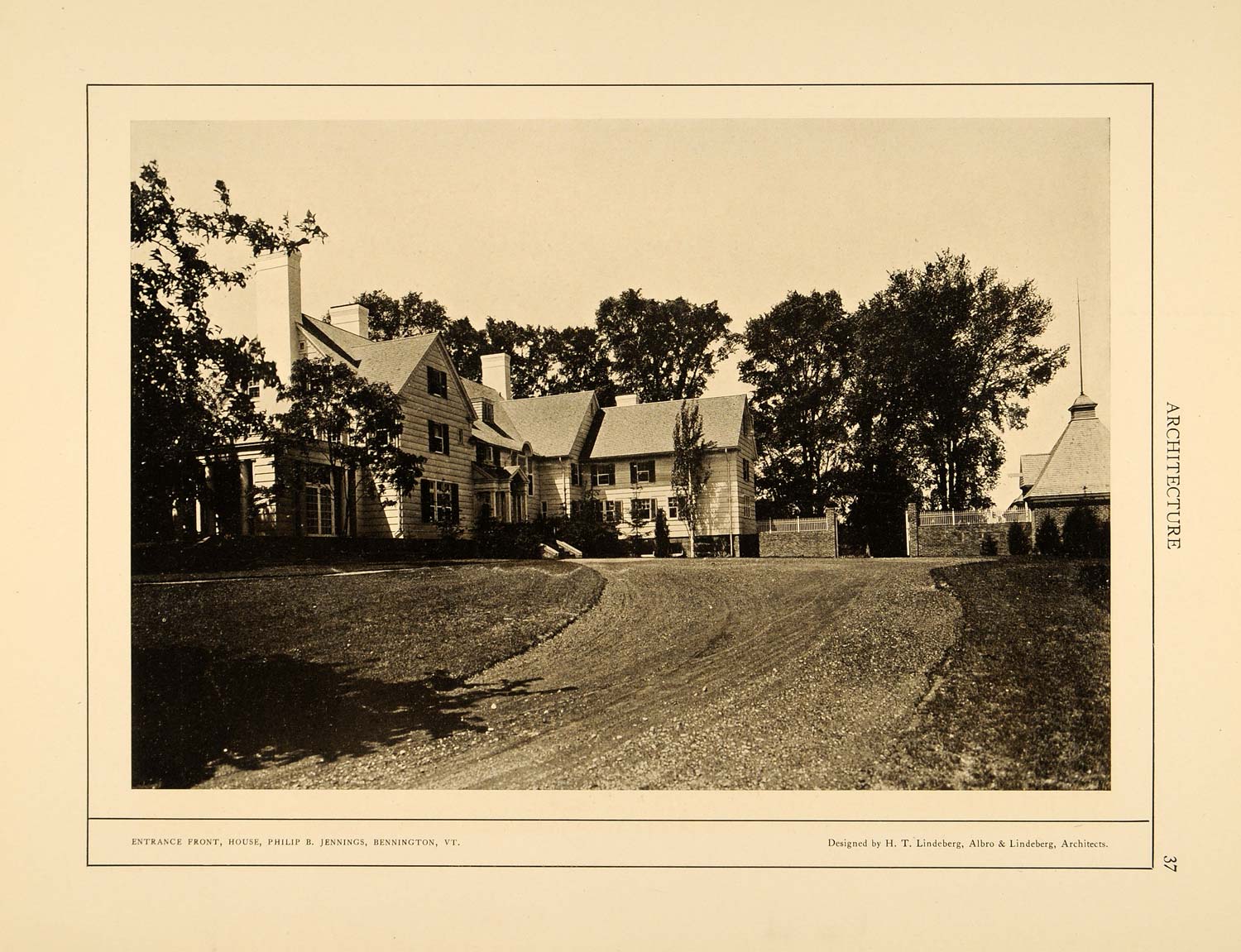1915 Print Philip B. Jennings Home Bennington Virginia Lindeberg ARC5 ...
