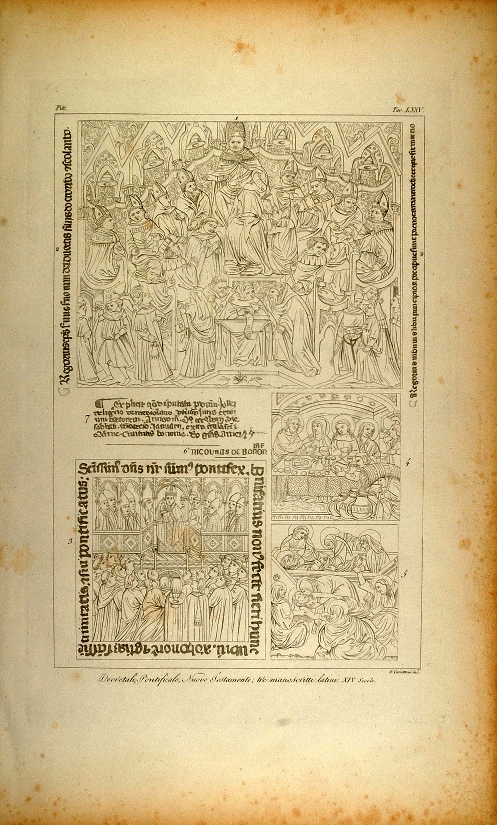 1845 Antique Engraving Latin Manuscript New Testament - ORIGINAL ARCH8 ...