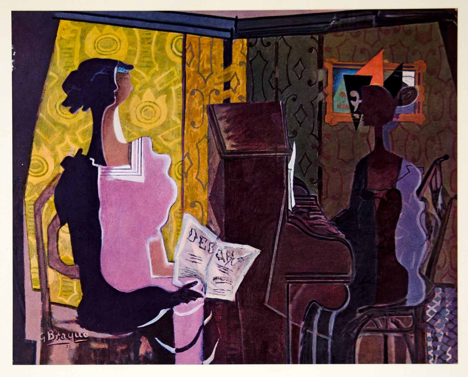 1961 Georges Braque Piano Duo Modern Art Color Print - ORIGINAL ...