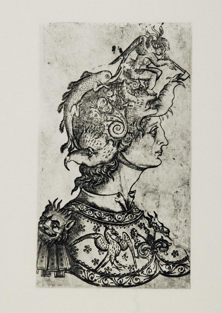 1967 Art Print Florentine Warrior Soldier Helmet Armor Helm Decorated ...