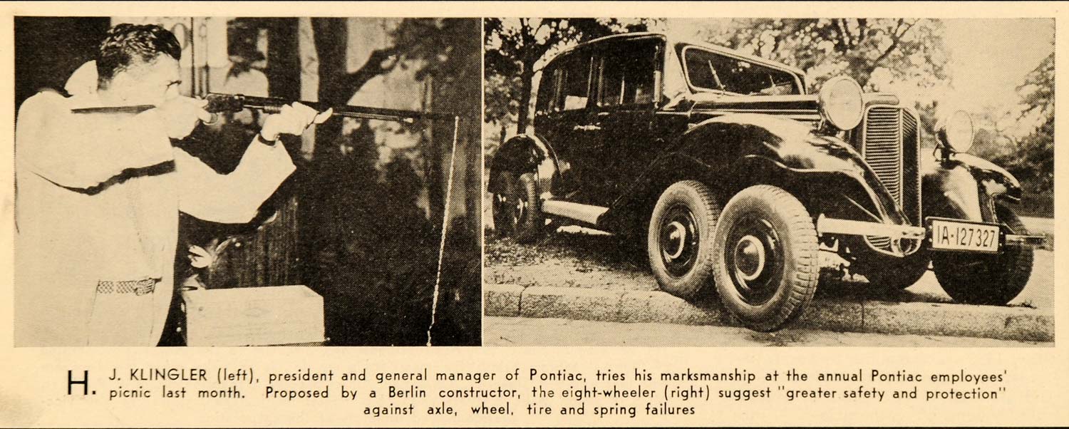 1935 Pontiac J Klingler Automobile Car Eight Wheeler - ORIGINAL HISTOR ...