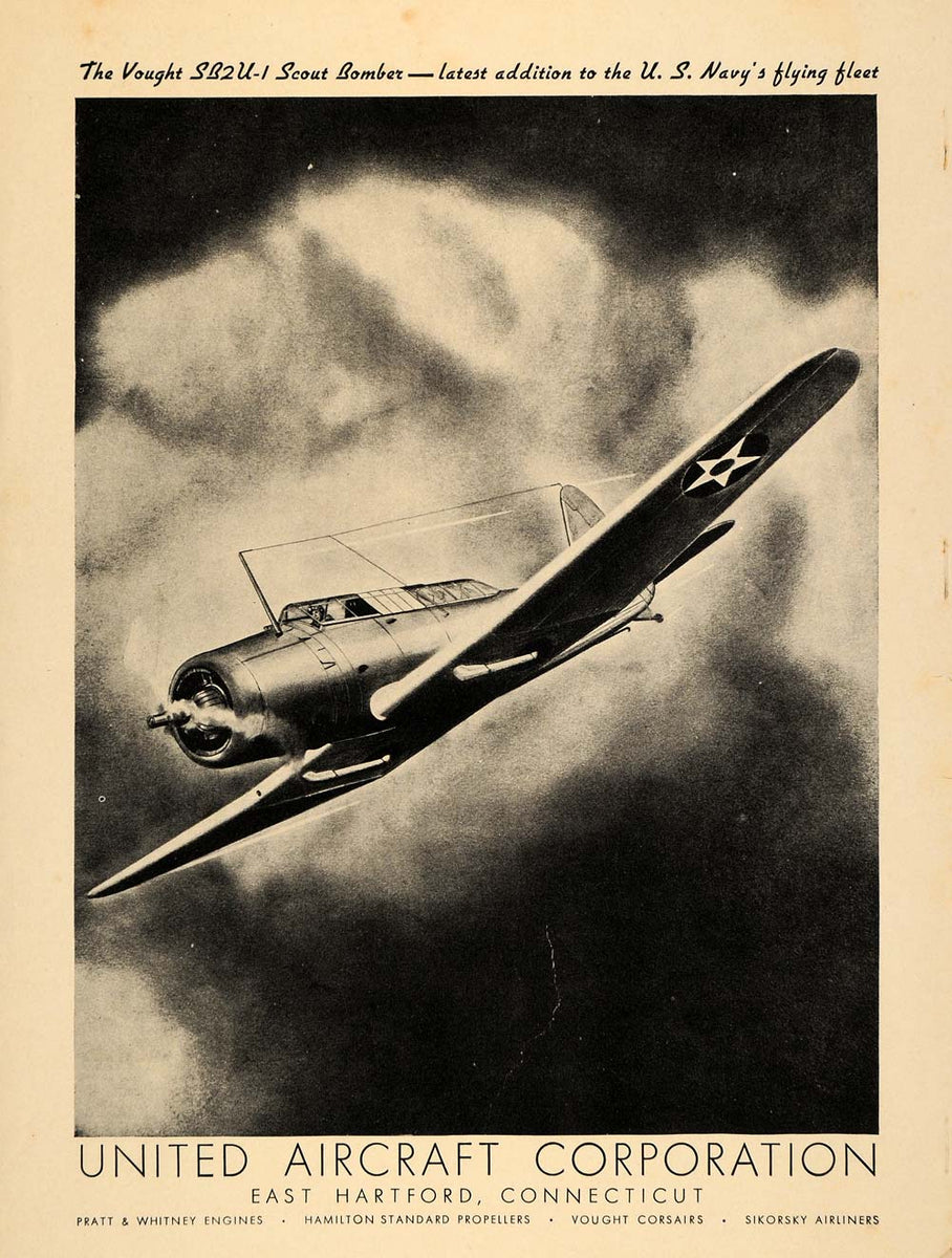 1937 Ad SB2U-1 Scout Bomber US Navy United Aircraft - ORIGINAL ADVERTI ...
