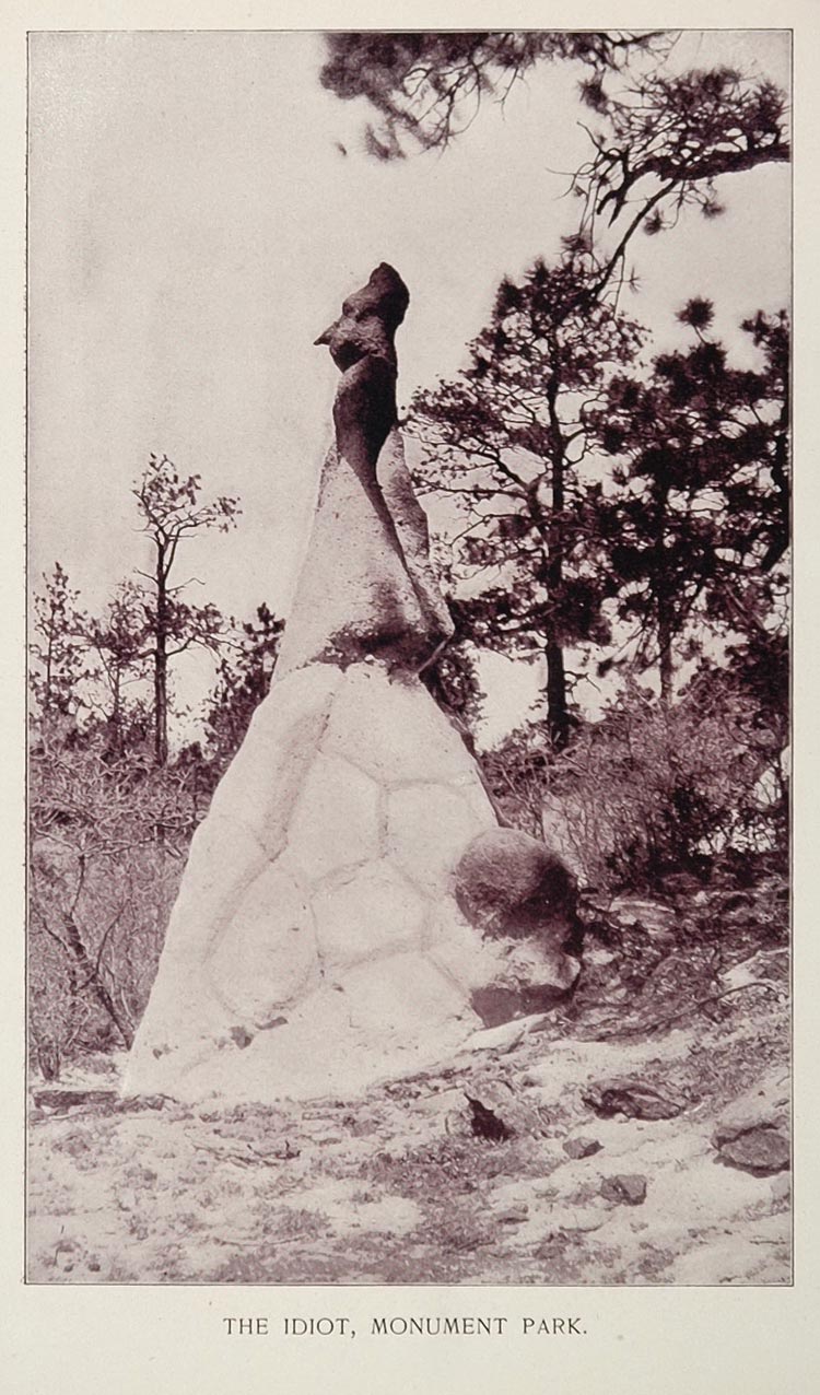 1893 Print Rock Formation Idiot Monument Park Colorado - ORIGINAL AW ...