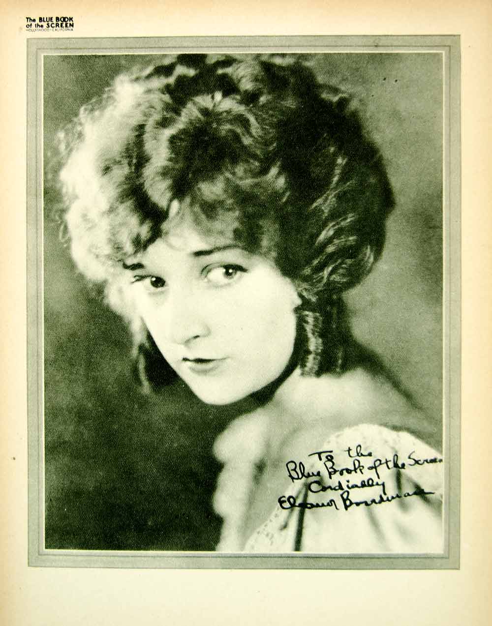 1923 Print Eleanor Boardman Silent Film Actress Star Portrait Biograph ...