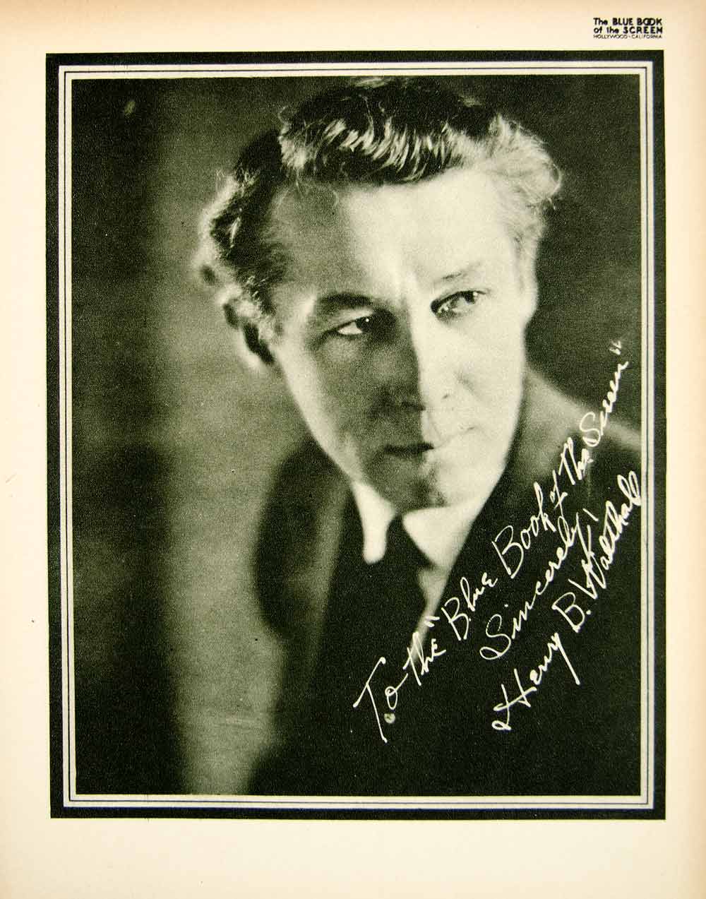 1923 Print Henry Walthall Silent Film Actor Stage Movie Portrait Bogra ...