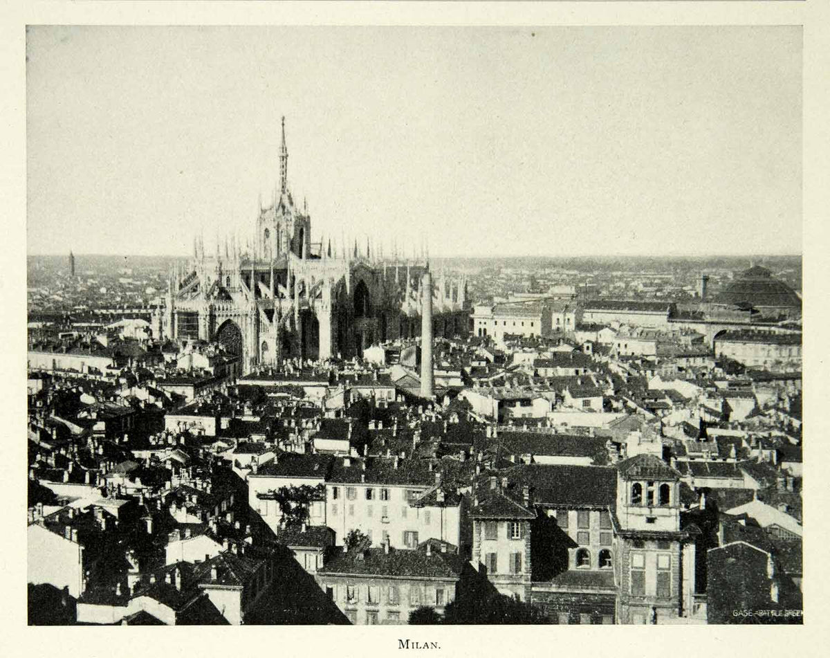 1902 Print Milan Italy Duomo di Milano Cathedral Italian City Historic ...