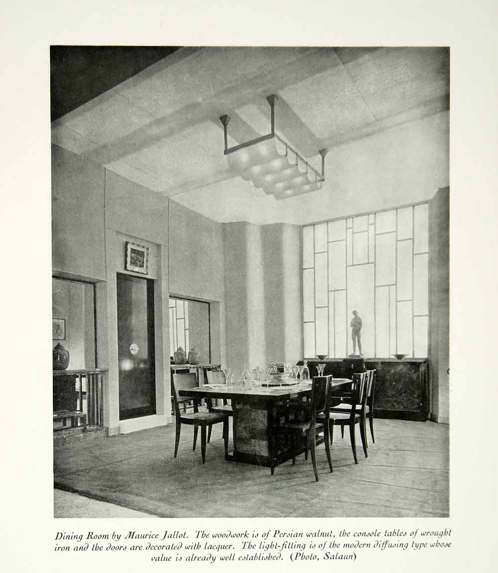 1931 Print Dining Room Maurice Jallot Persian Table Art Deco Interior ...