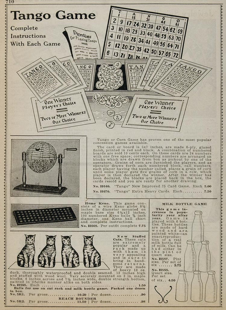 1934 Vintage Ad Tango Corn Game Home Keno Milk Bottle - ORIGINAL CAT2 ...