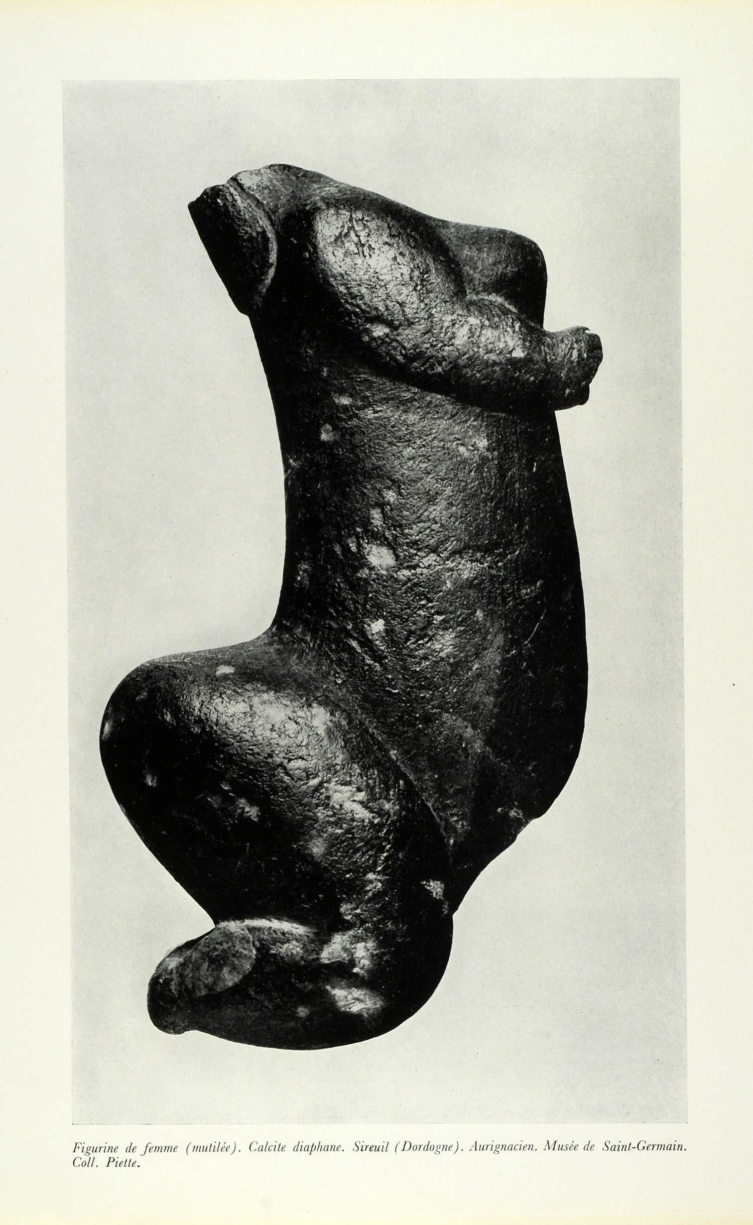 1953 Print Sculpture Bust Woman Mutilation Prehistoric Art Fertility F ...