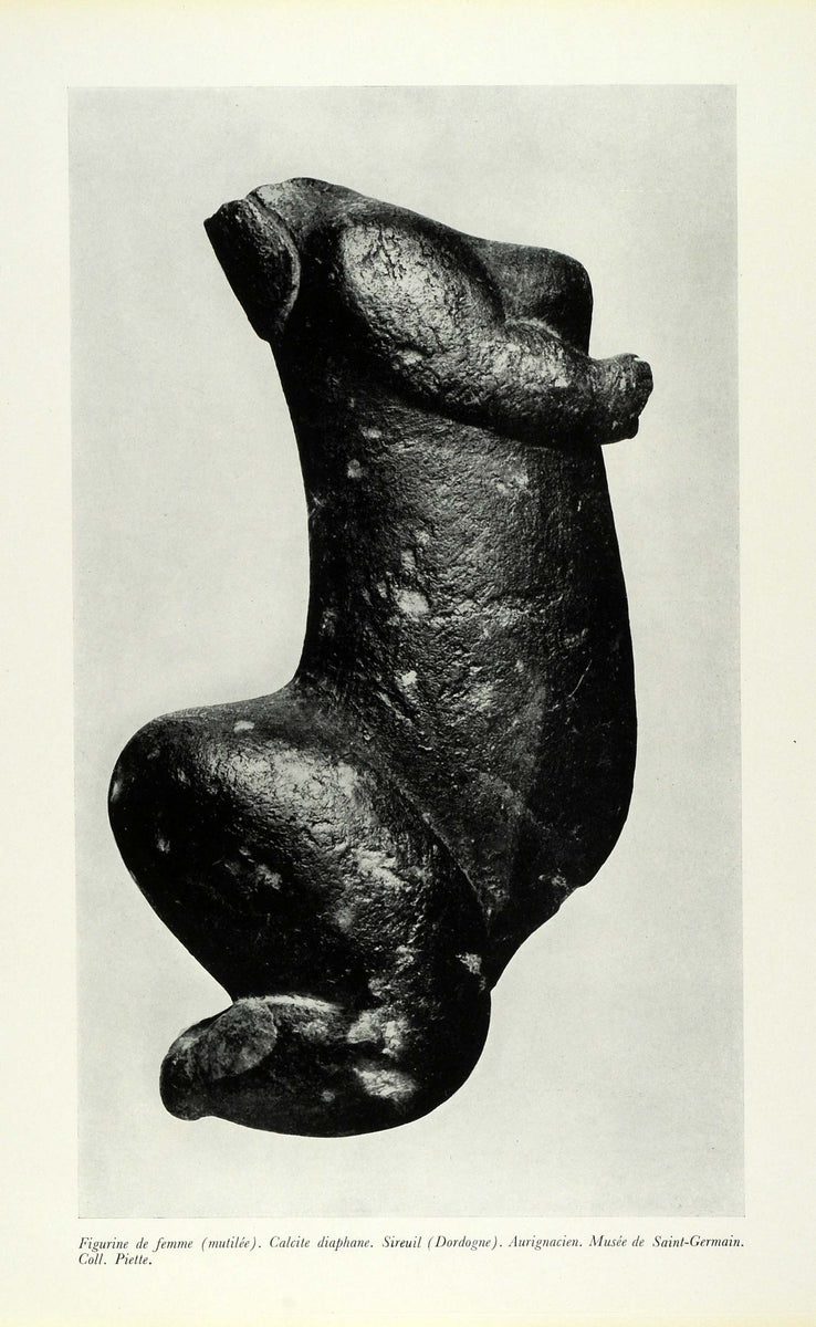1953 Print Sculpture Bust Woman Mutilation Prehistoric Art Fertility F ...