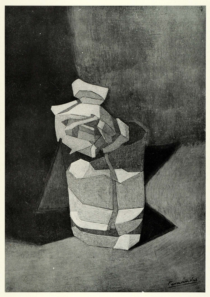 1954 Print Rose Vase Flower Louis Fernandez Galerie Alexander Jolas Ne ...