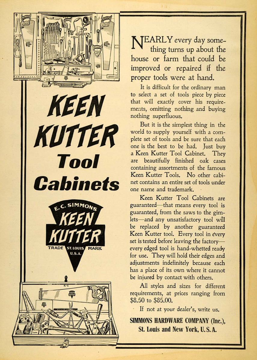 1907 Ad Keen Kutter Tool Cabinets E.C. Simmons Hardware - ORIGINAL CG2 ...