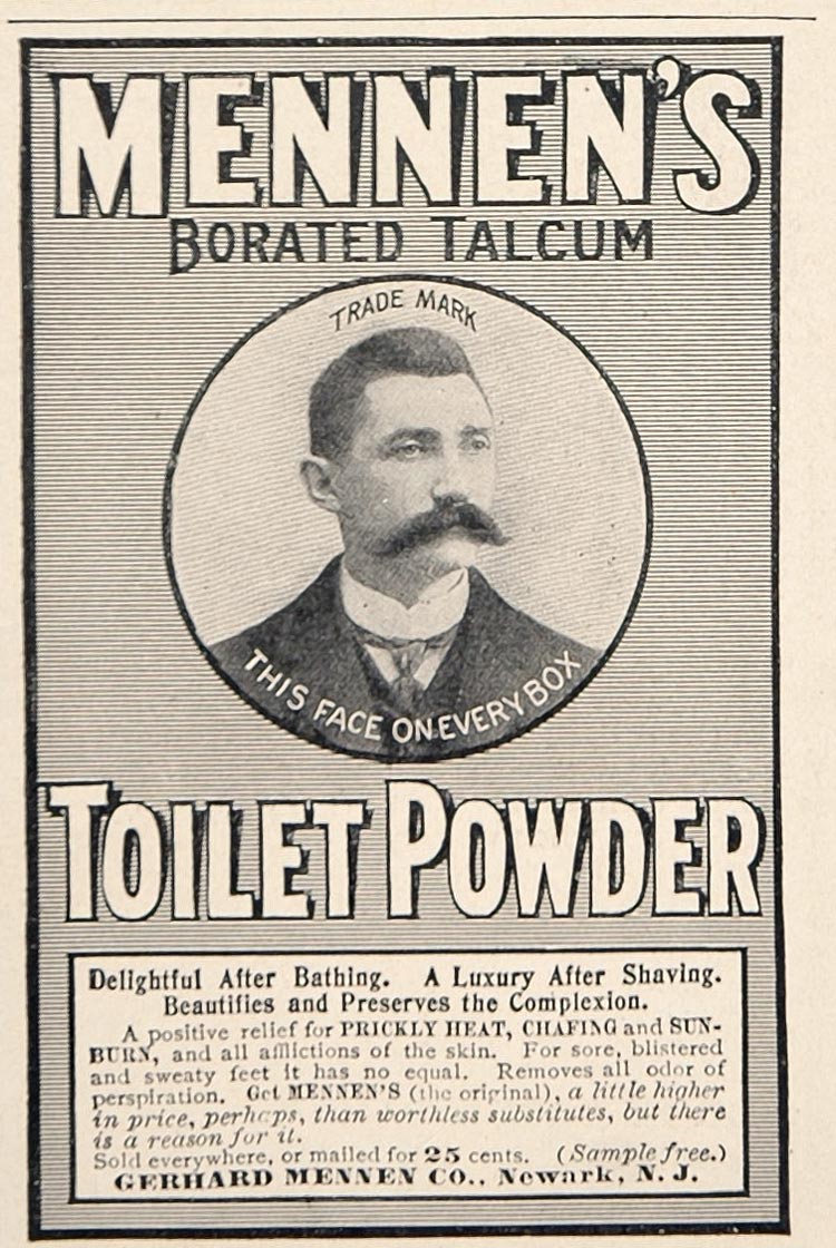 1902 Vintage Ad Mennens Borated Talcum Toilet Powder - ORIGINAL ADVERT ...