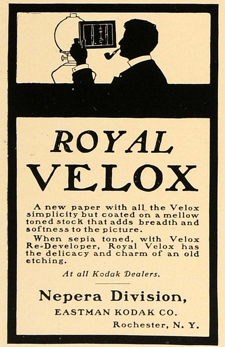1924 Ad Royal Velox Kodak Re-Developer Nepera Paper - ORIGINAL ADVERTI ...