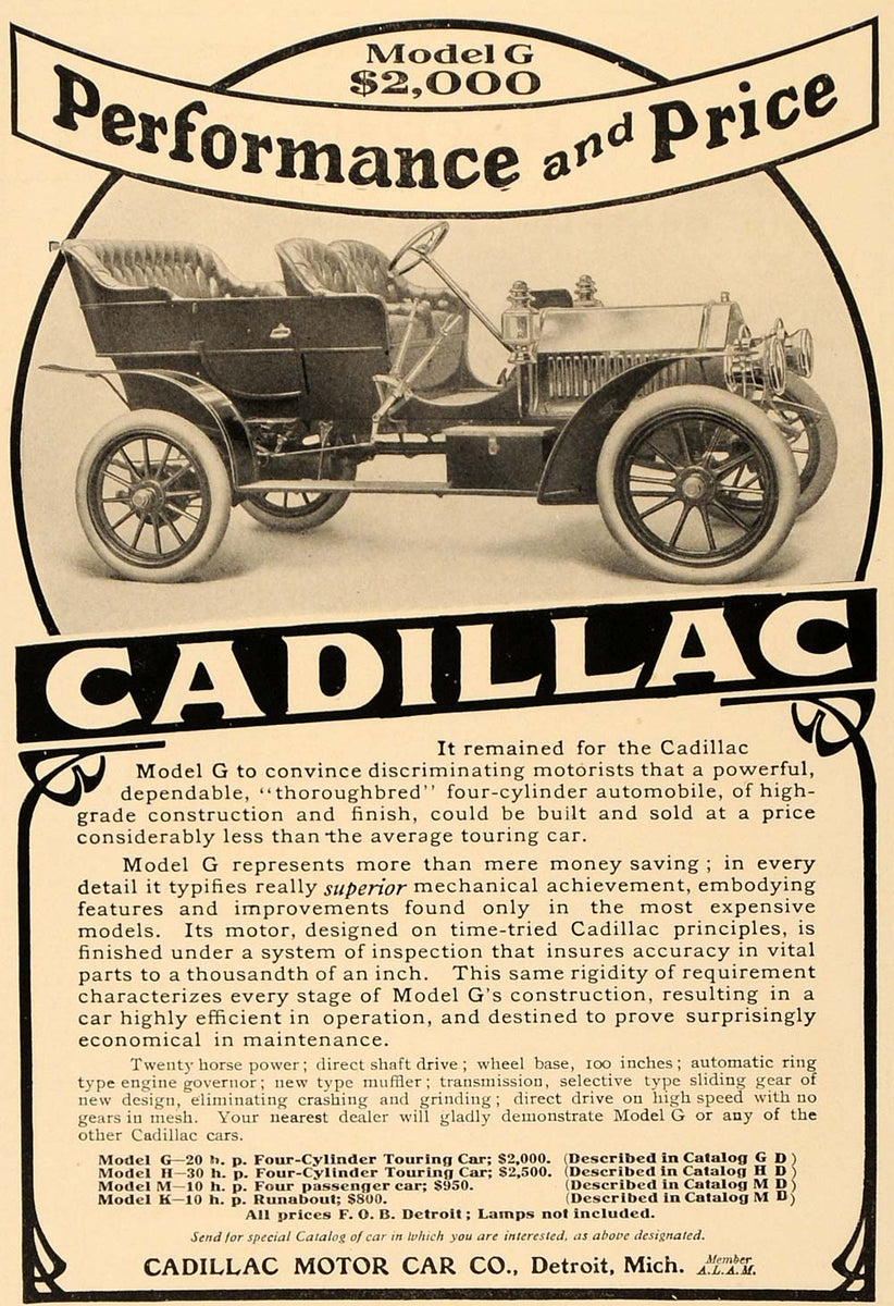 1907 Ad Cadillac Model G Motor Car Antique Automobile - ORIGINAL ADVER ...
