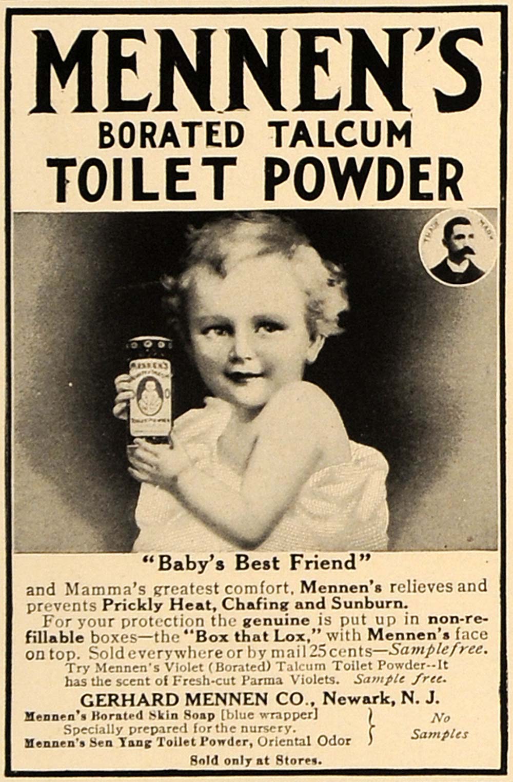 1909 Ad Mennens Talcum Powder Colgate Palmolive Soap - ORIGINAL ADVERT ...