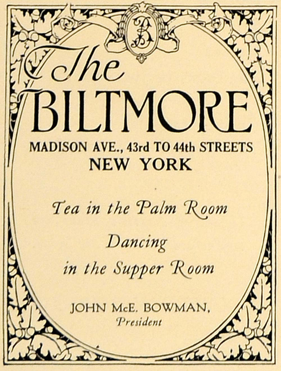 1924 Ad Warren Wetmore Biltmore Hotel John McEntee Palm - ORIGINAL CL4 ...