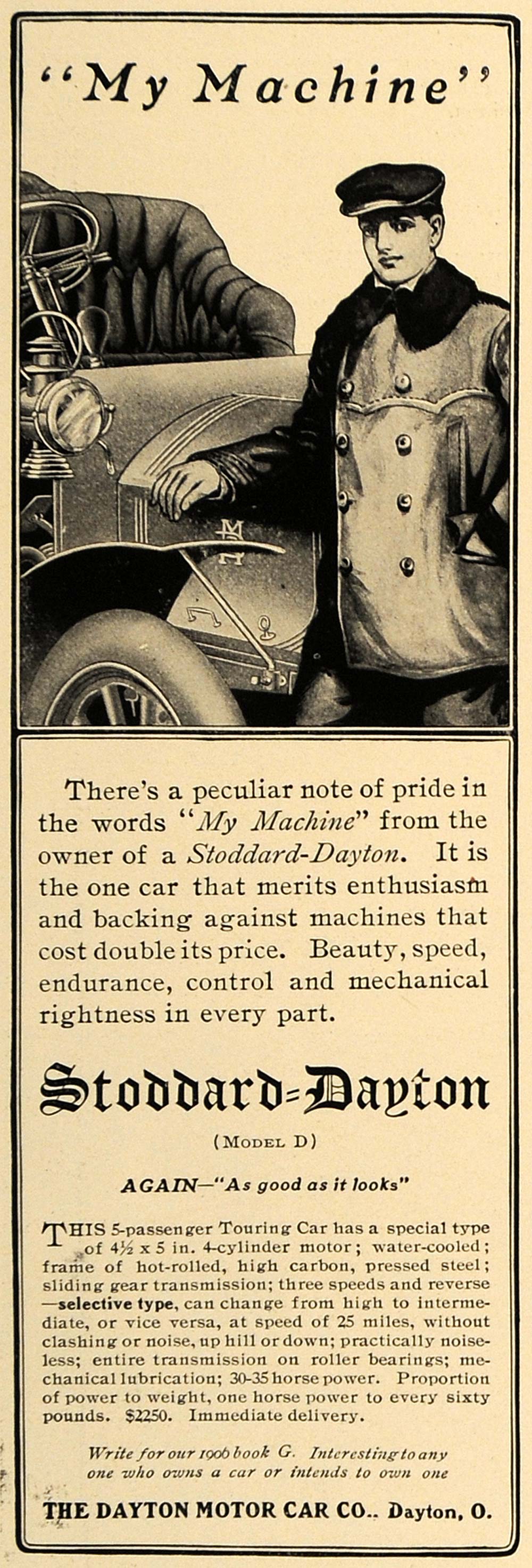 1906 Ad Stoddard Dayton Model D Antique Automobile Ohio - ORIGINAL CL8 ...