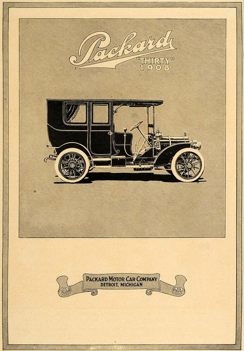 1907 Ad Packard Thirty 1908 Model Antique Automobile - ORIGINAL ADVERT ...