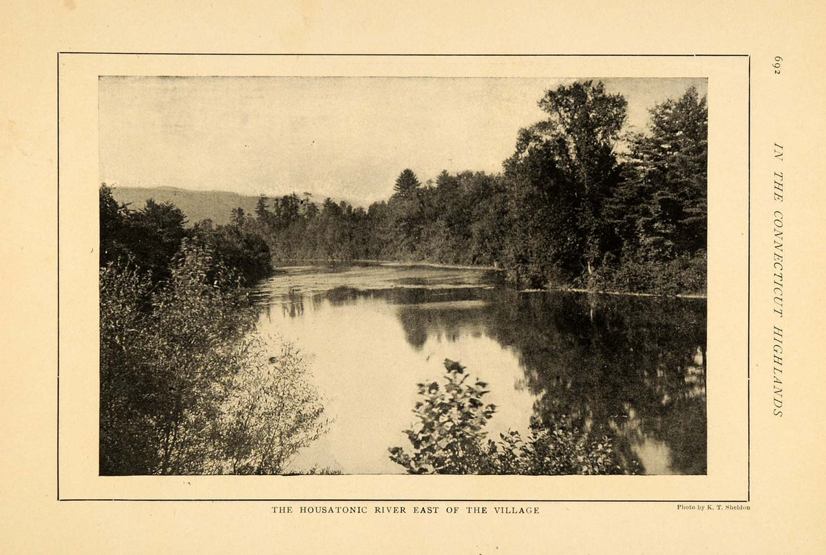 1904 Print Housatonic River Connecticut Highlands KT Sheldon Panoramic ...