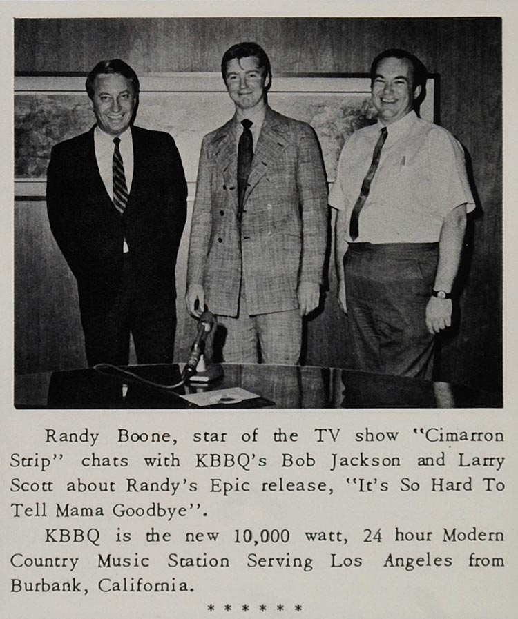 1968 Print Randy Boone Country Music KBBQ Radio Burbank ORIGINAL HISTO ...