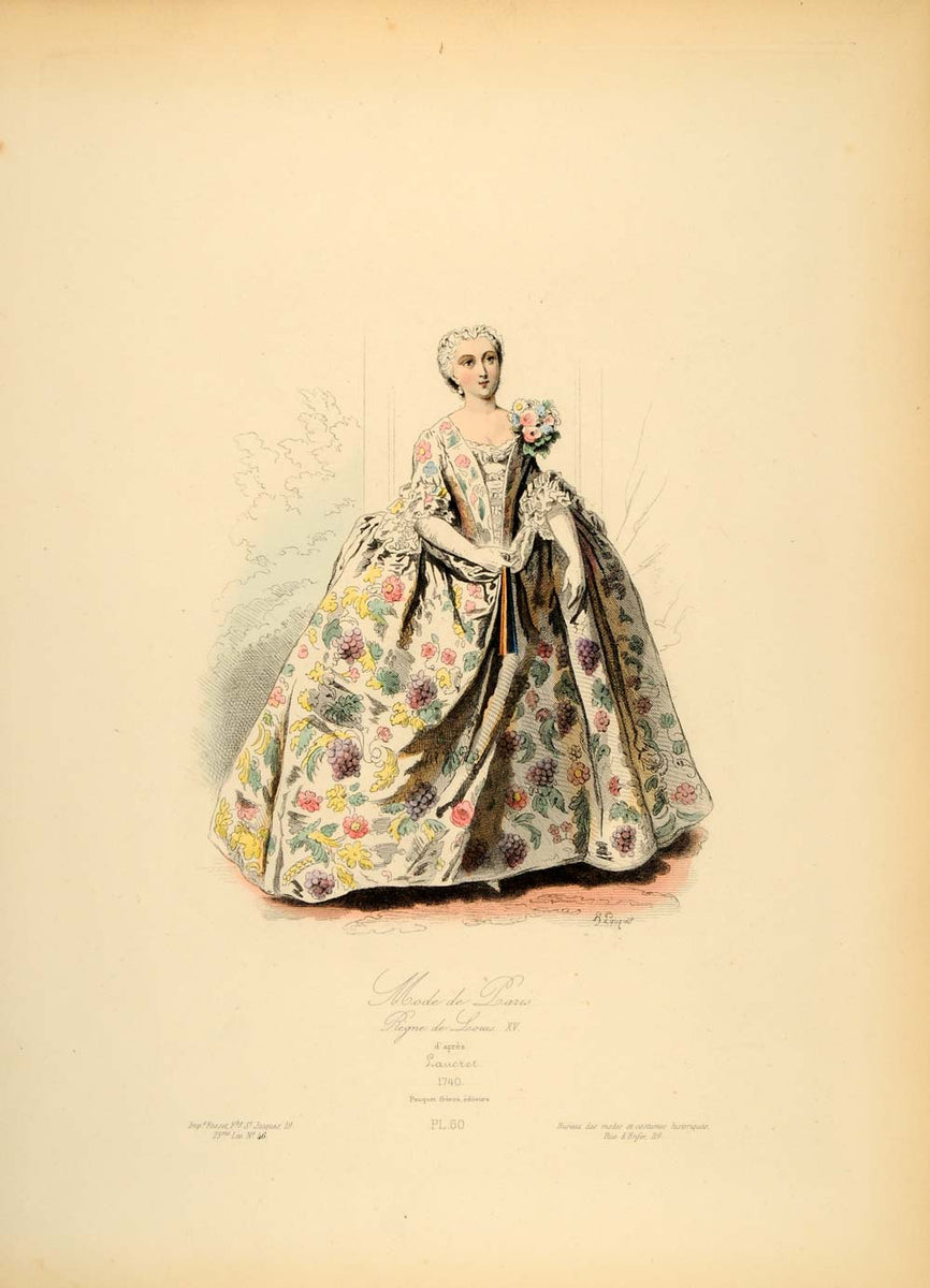1870 Engraving Paris Fashion Lady Dress Costume France - ORIGINAL COS6 ...