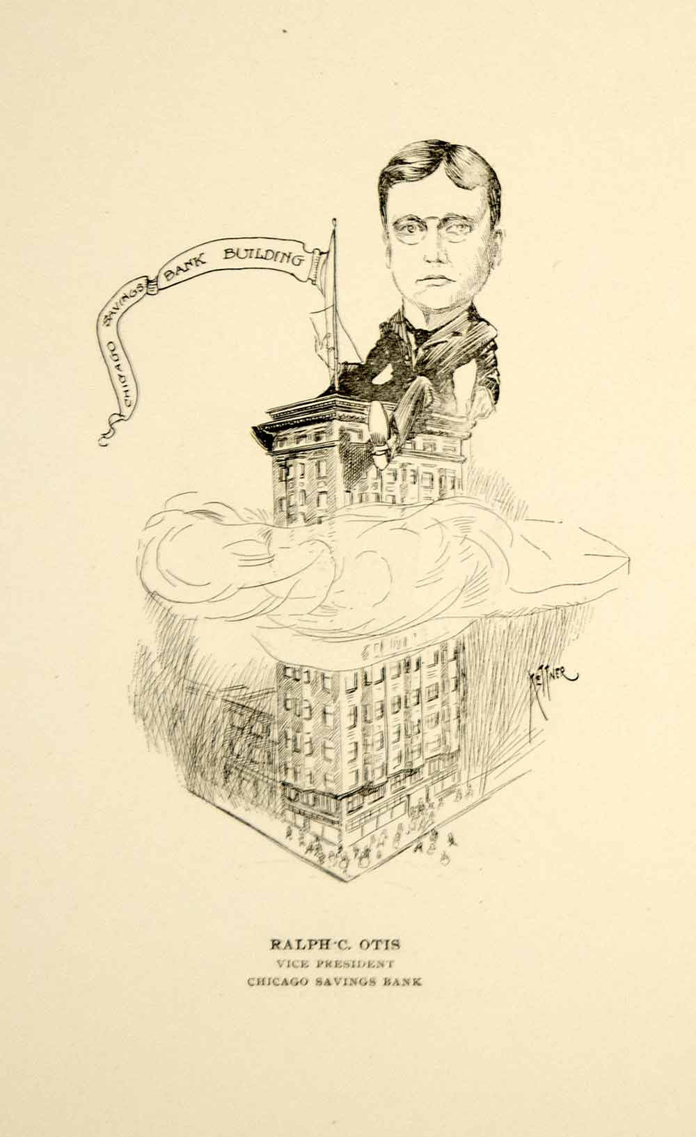 1904 Lithograph Ralph C. Otis Vice President Chicago Savings Bank Illi ...