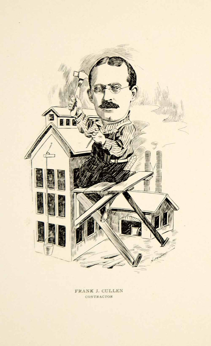 1904 Lithograph Frank J. Cullen Contractor Chicago Illinois F.A. Notew ...