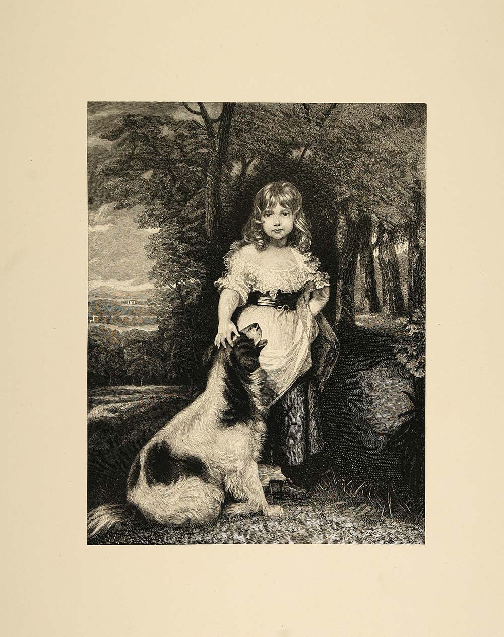 1893 Print Victorian Child Dog Frances Harris Reynolds - ORIGINAL CT2 ...