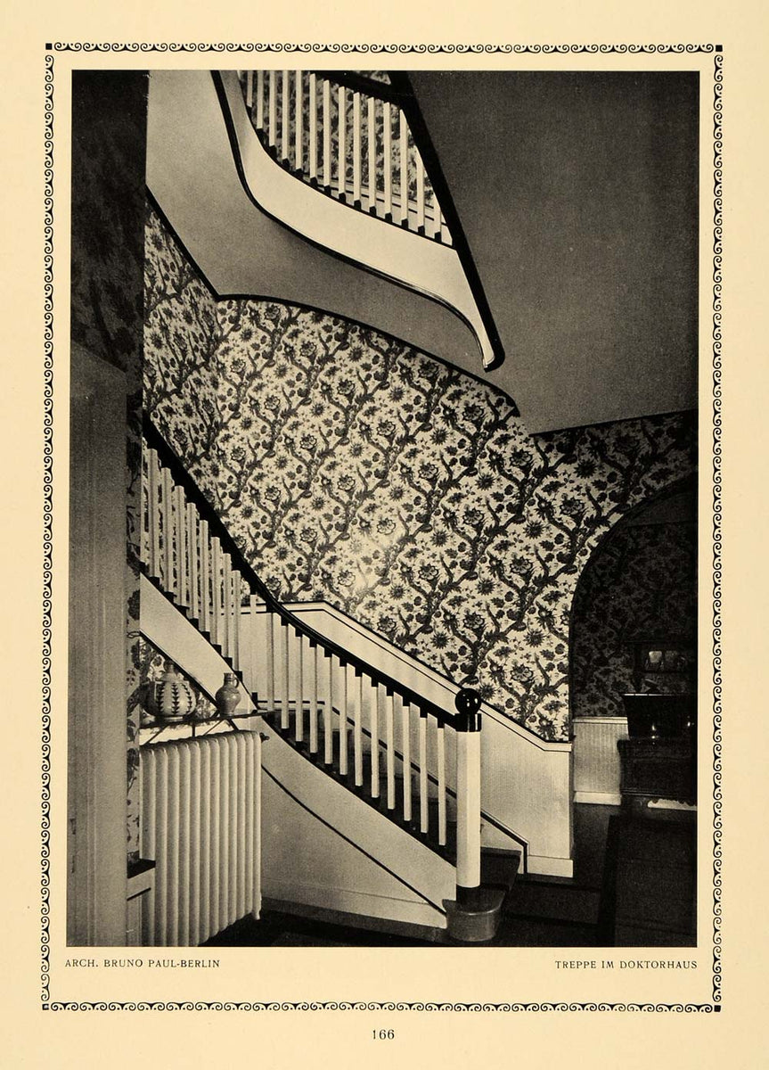 1913 Print Bruno Paul Germany Berlin Staircase Doctor Interior House D ...
