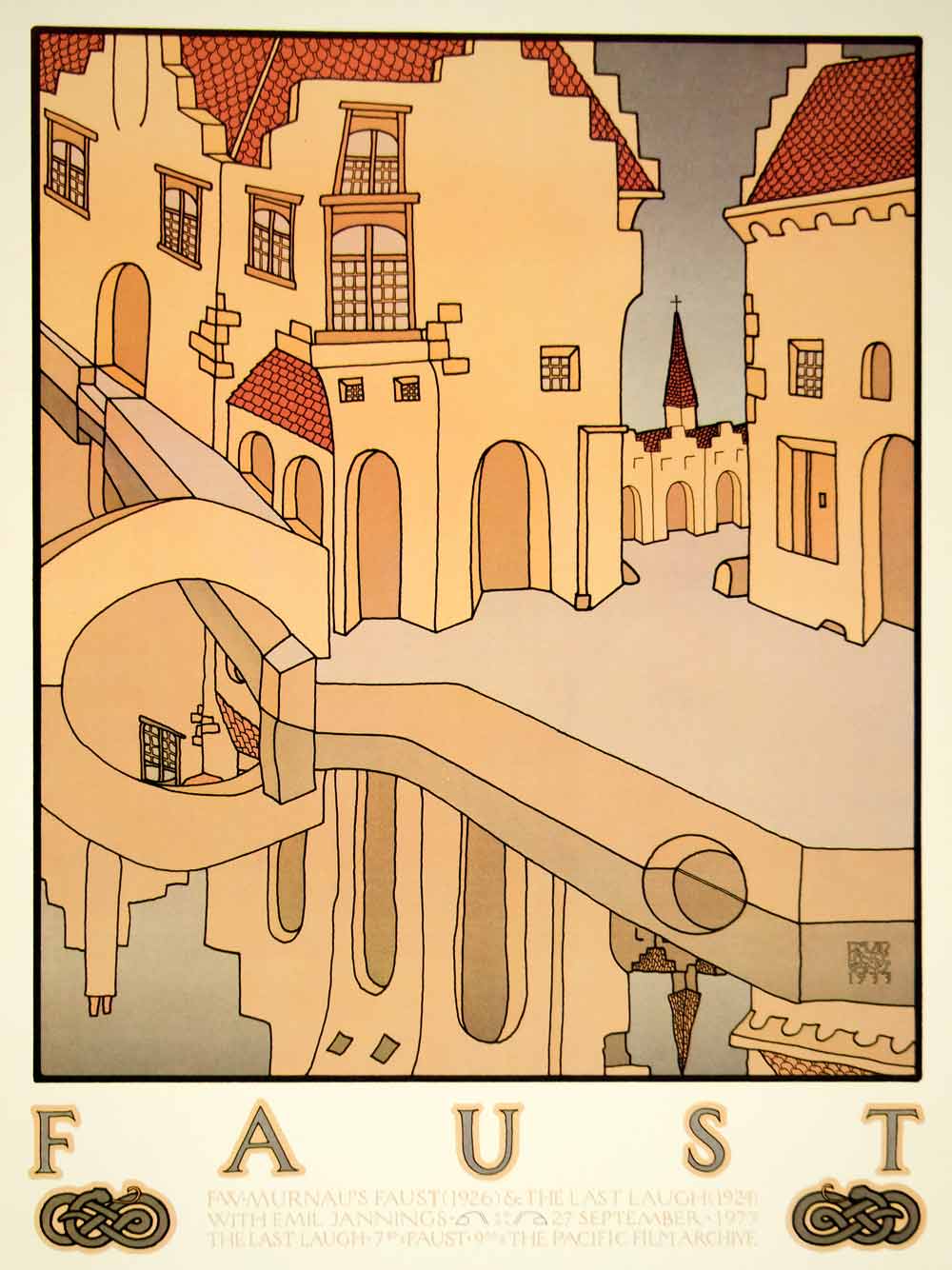 1978 Color Print David Lance Goines Art Faust Silent Film Movie FW Mur ...