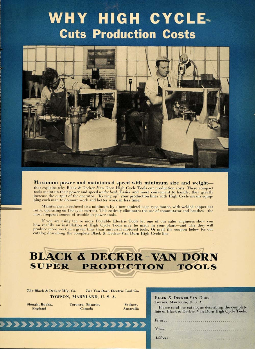 1930 Ad Black & Decker Manufacturing Co. Drill Tools - ORIGINAL ADVERT ...
