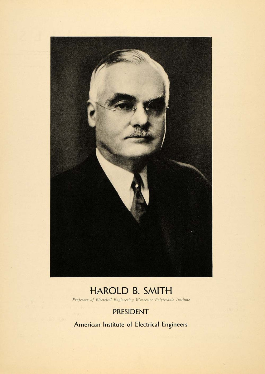 1930 Print Harold B Smith American Institute Engineers ORIGINAL HISTOR ...
