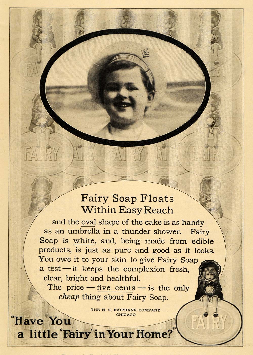 1911 Ad Nathaniel Fairbank Fairy Soap Procter Gamble - ORIGINAL ADVERT ...