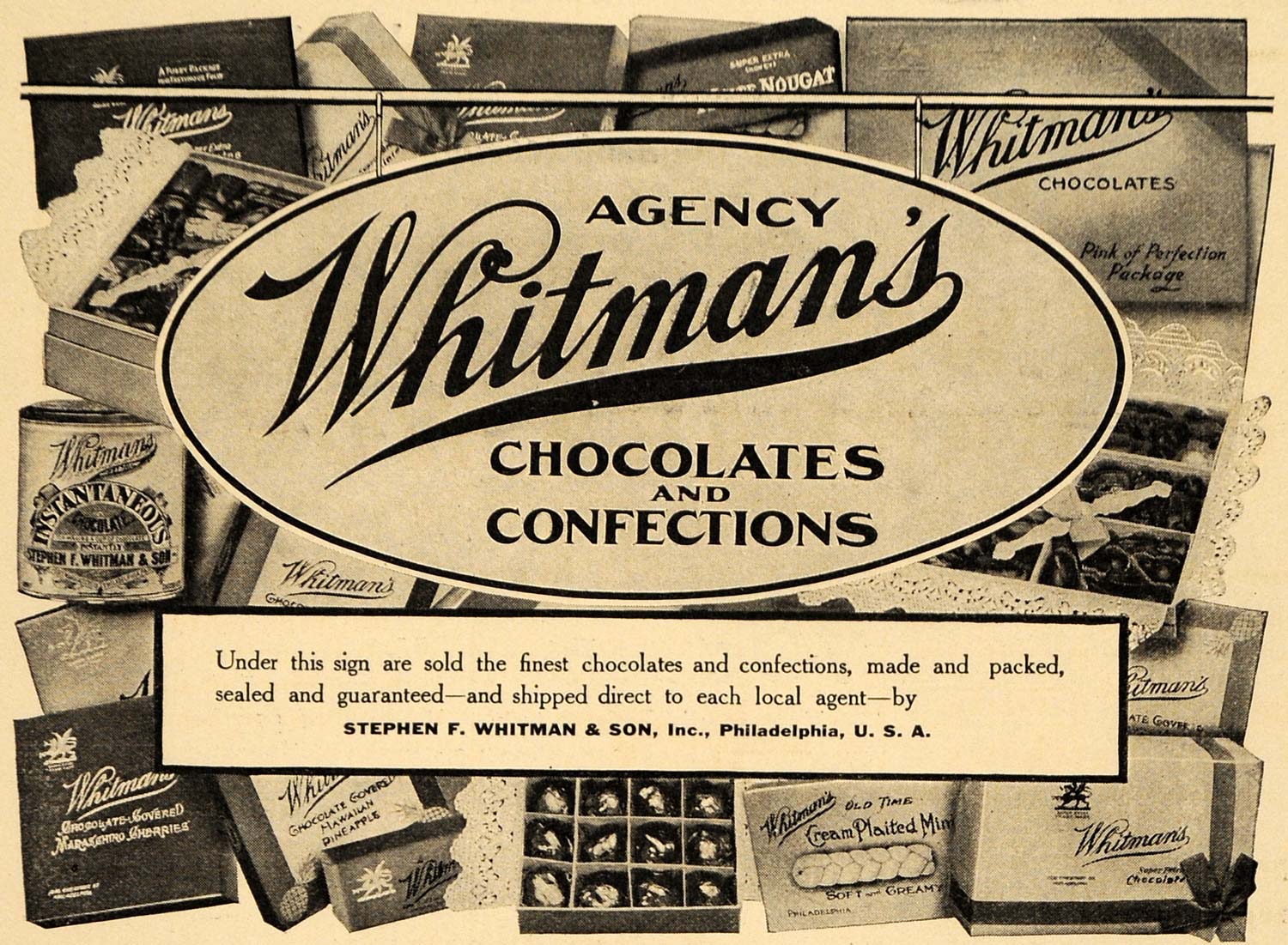 1911 Ad Stephen Whitman's Chocolates & Confections Box - ORIGINAL EM1 ...