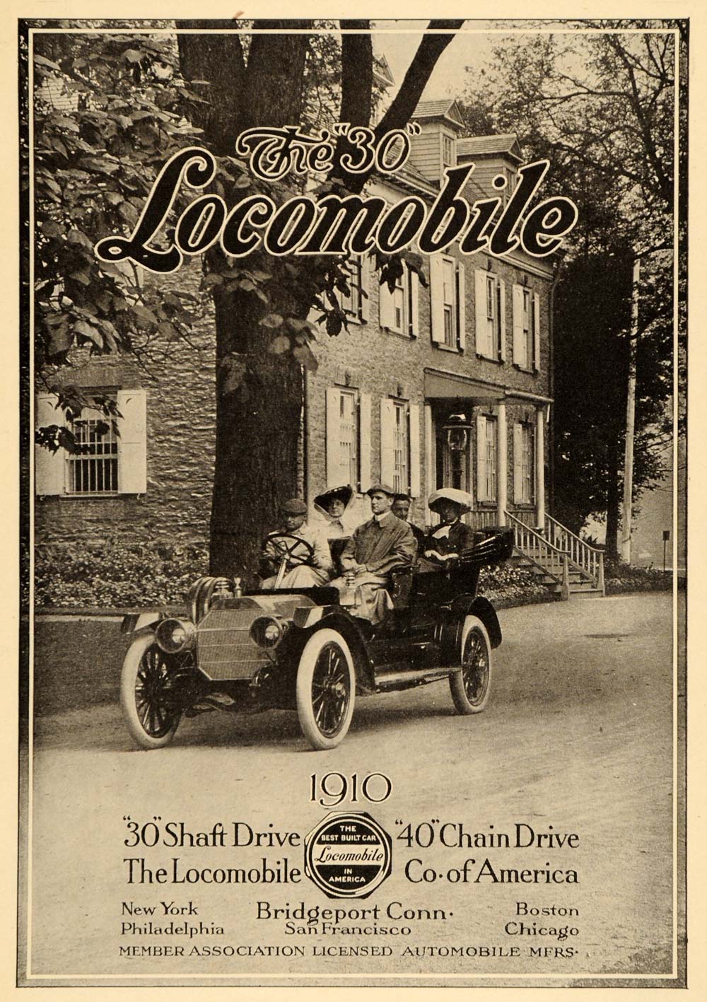 1909 Ad Locomobile Co. of America 30 Automobile Car - ORIGINAL ADVERTI ...