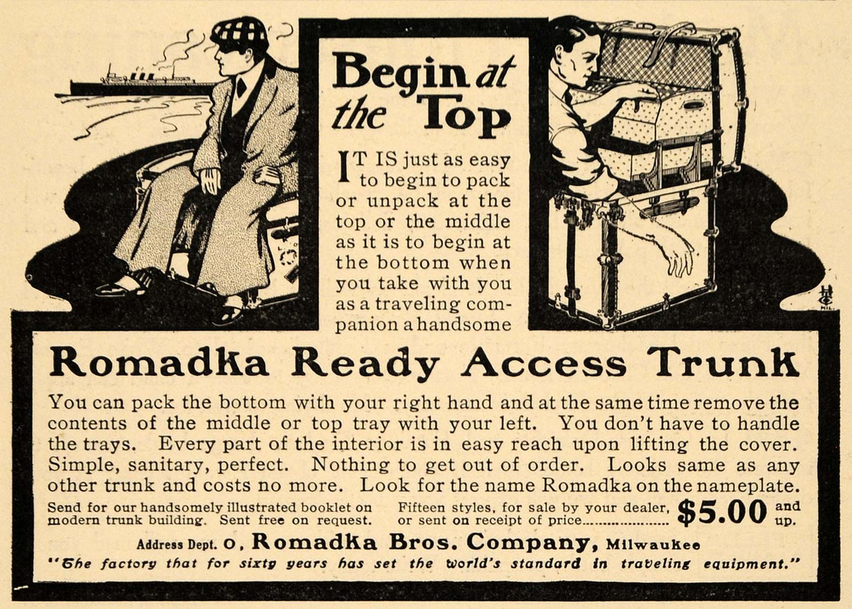 1905 Ad Romadka Ready Access Trunk Pricing Milwaukee WI - ORIGINAL EM2 ...