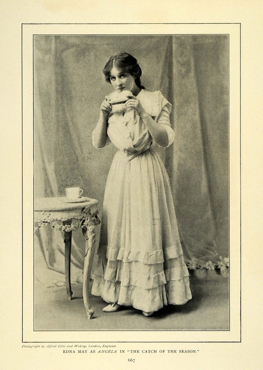 1905 Print Edna May American Stage Actress Singer Play Angela Catch Se ...