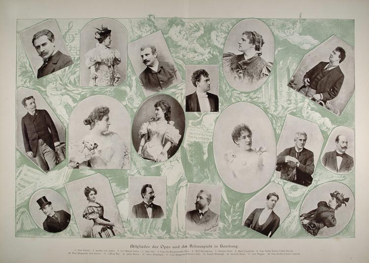 1899 Print German Opera Theatre Singers Paul Kalisch - ORIGINAL HISTOR ...